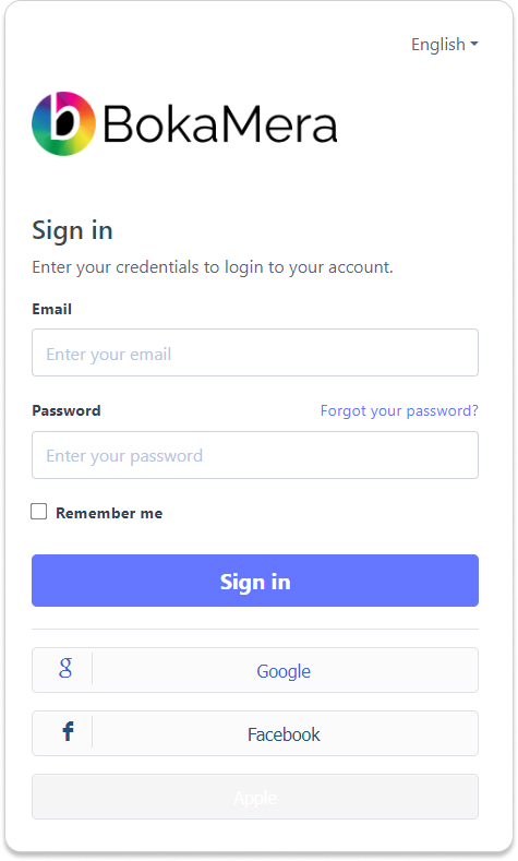Log in for customer – BokaMera