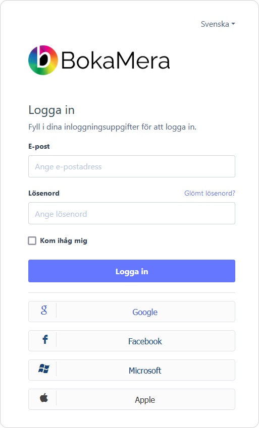 Logga in – BokaMera