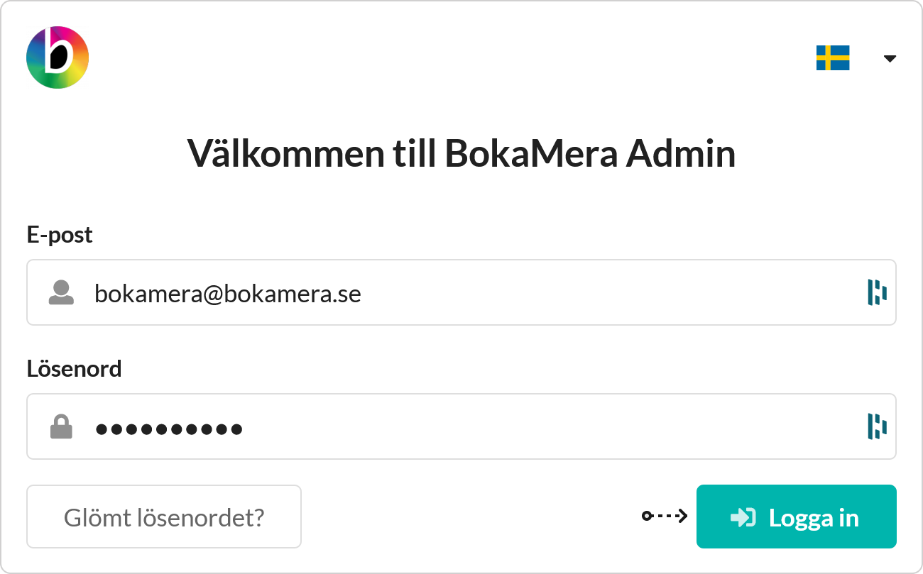 Logga in - BokaMera Admin – BokaMera